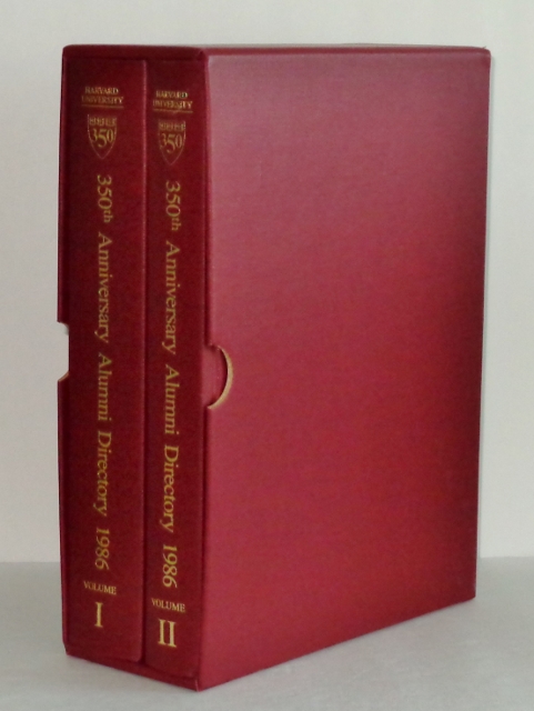 Harvard 350th Anniversary Alumni Directory 1986, 2 Volumes, Slipcase Harvard 350th Anniversary Alumni Directory 1986, 2 Volumes, Slipcase